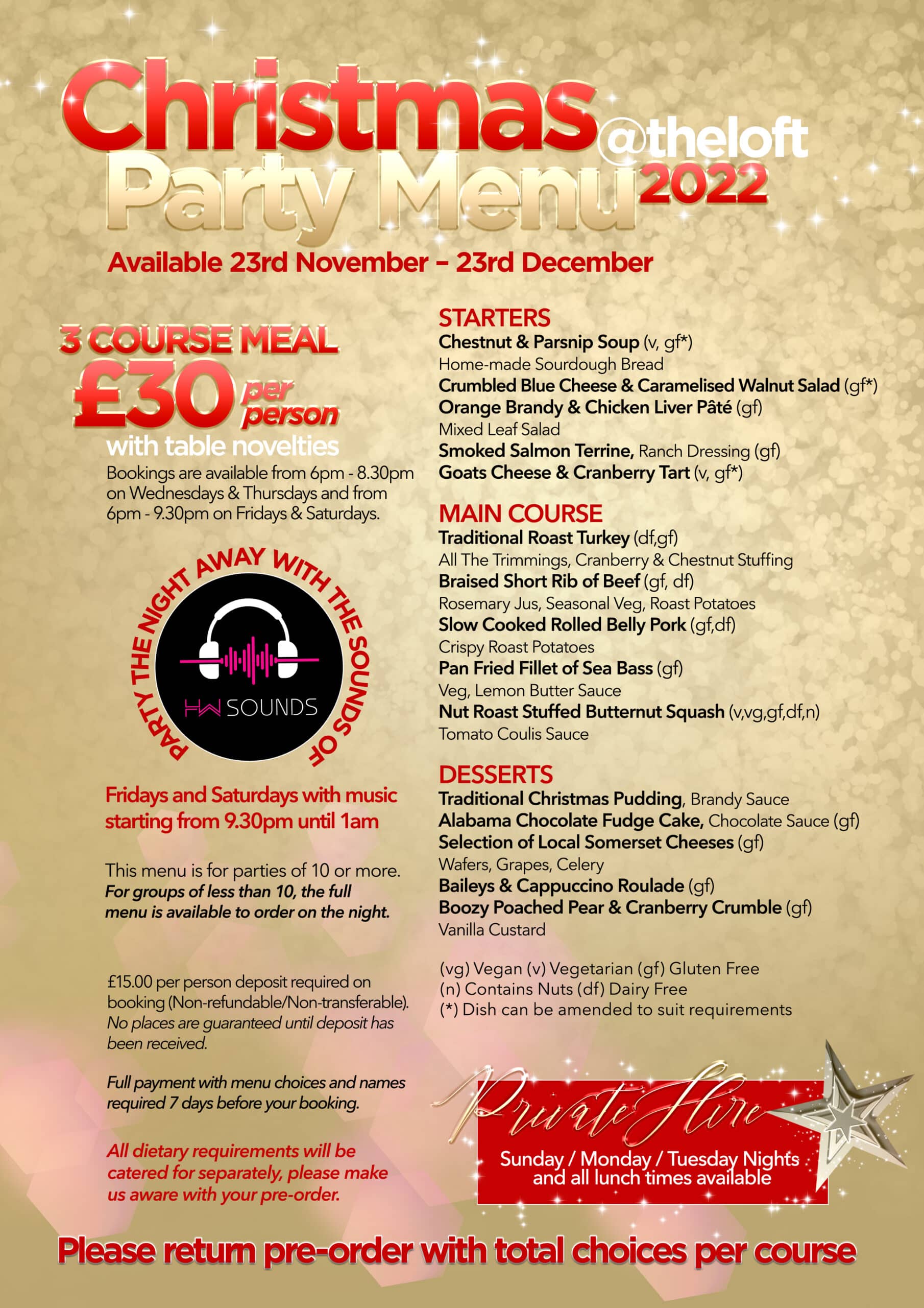 Menu - The Loft Lounge & Bar